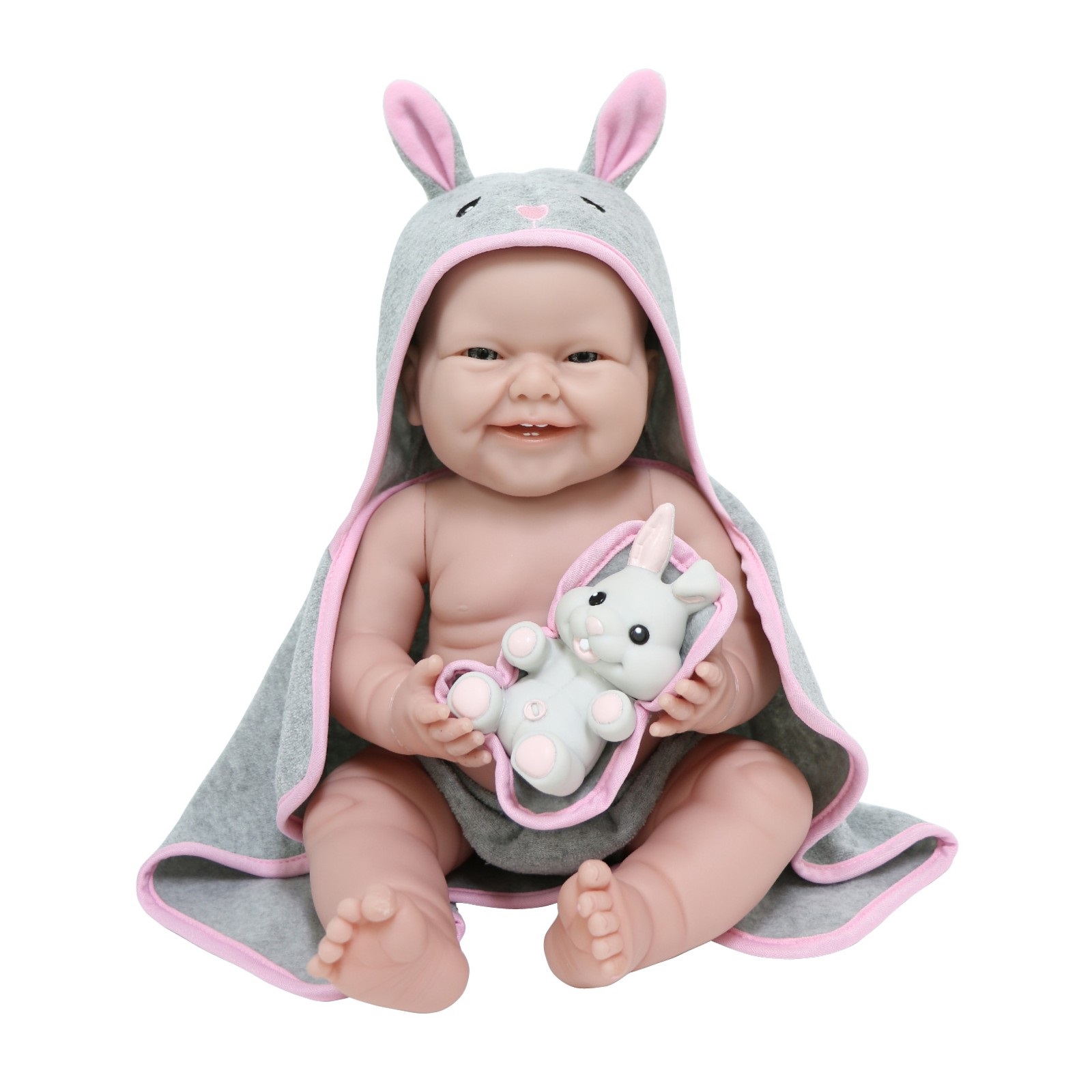 JC Toys 17" All-Vinyl La Newborn Moments Bunny Theme with Accessory ...