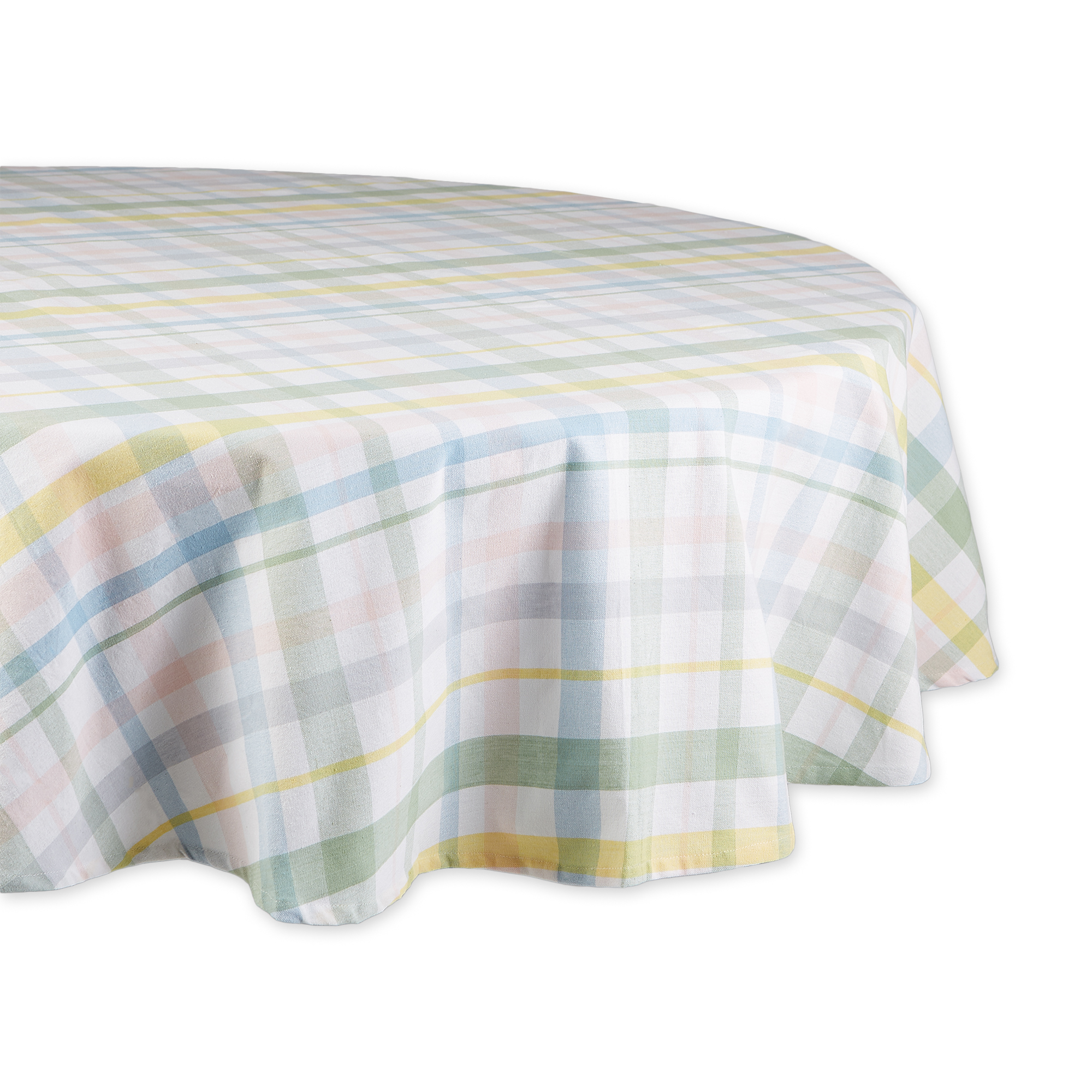 Design Imports Sweet Spring Plaid Tablecloth 70" Round - 20807630 | HSN