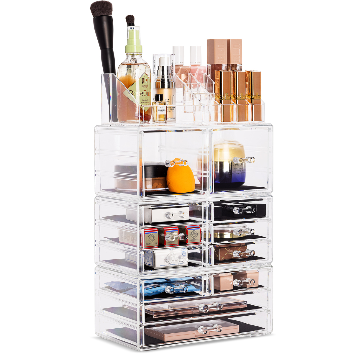 Sorbus Makeup and Jewelry 12-Drawer Display Case Organizer | HSN