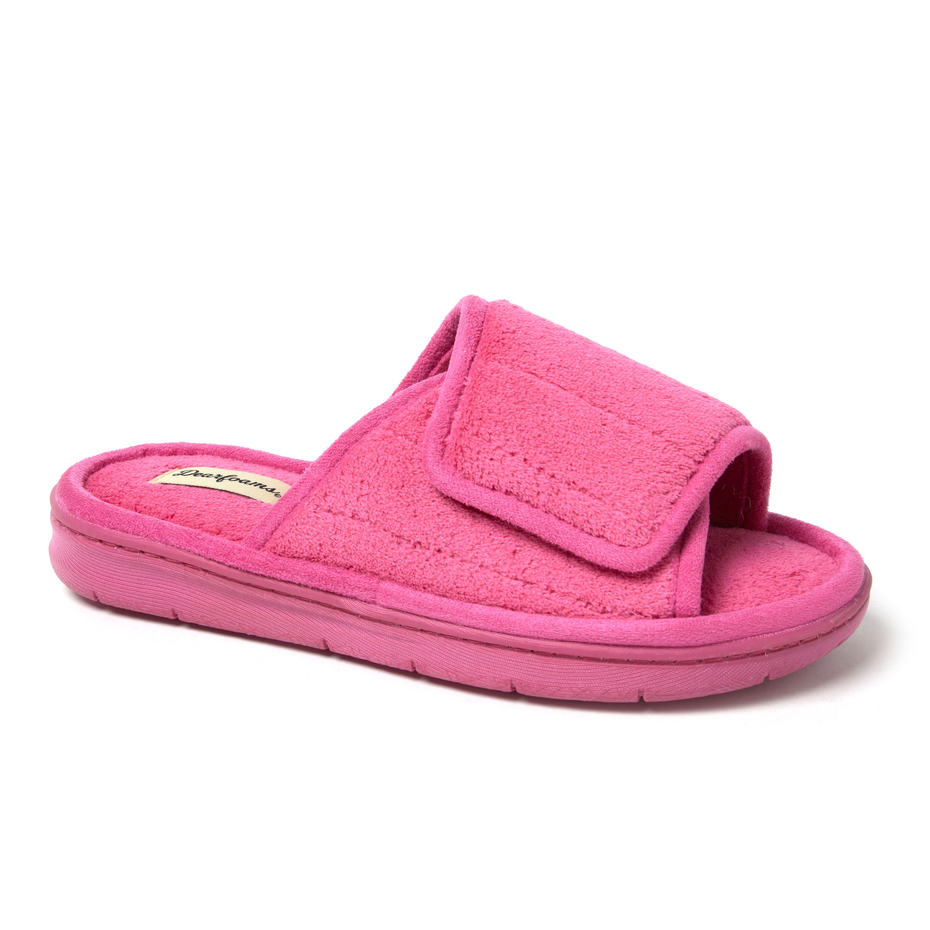 Dearfoams Women's Adjustable Indoor/Outdoor Terry Slide Slipper | HSN