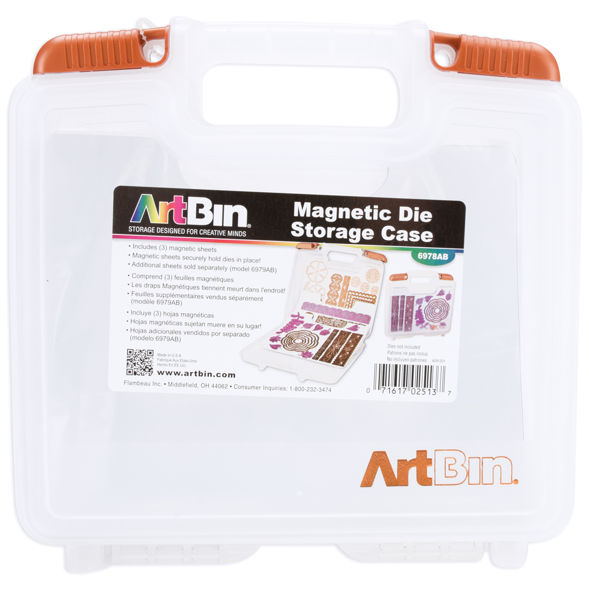 ArtBin Magnetic Die Storage W/3 Sheets - 10.25X3.25X9.625 Translucent ...
