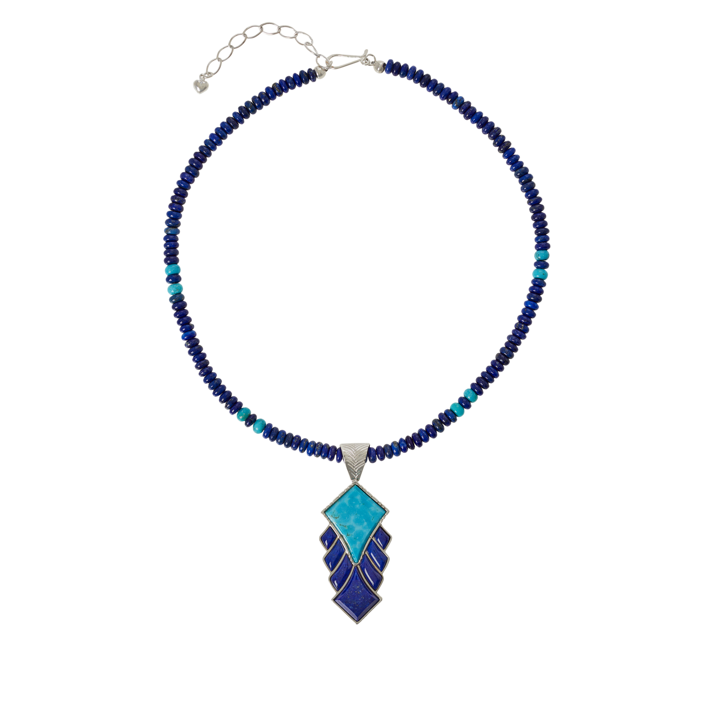 Jay King Gallery Collection Turquoise and Lapis Pendant with Necklace ...