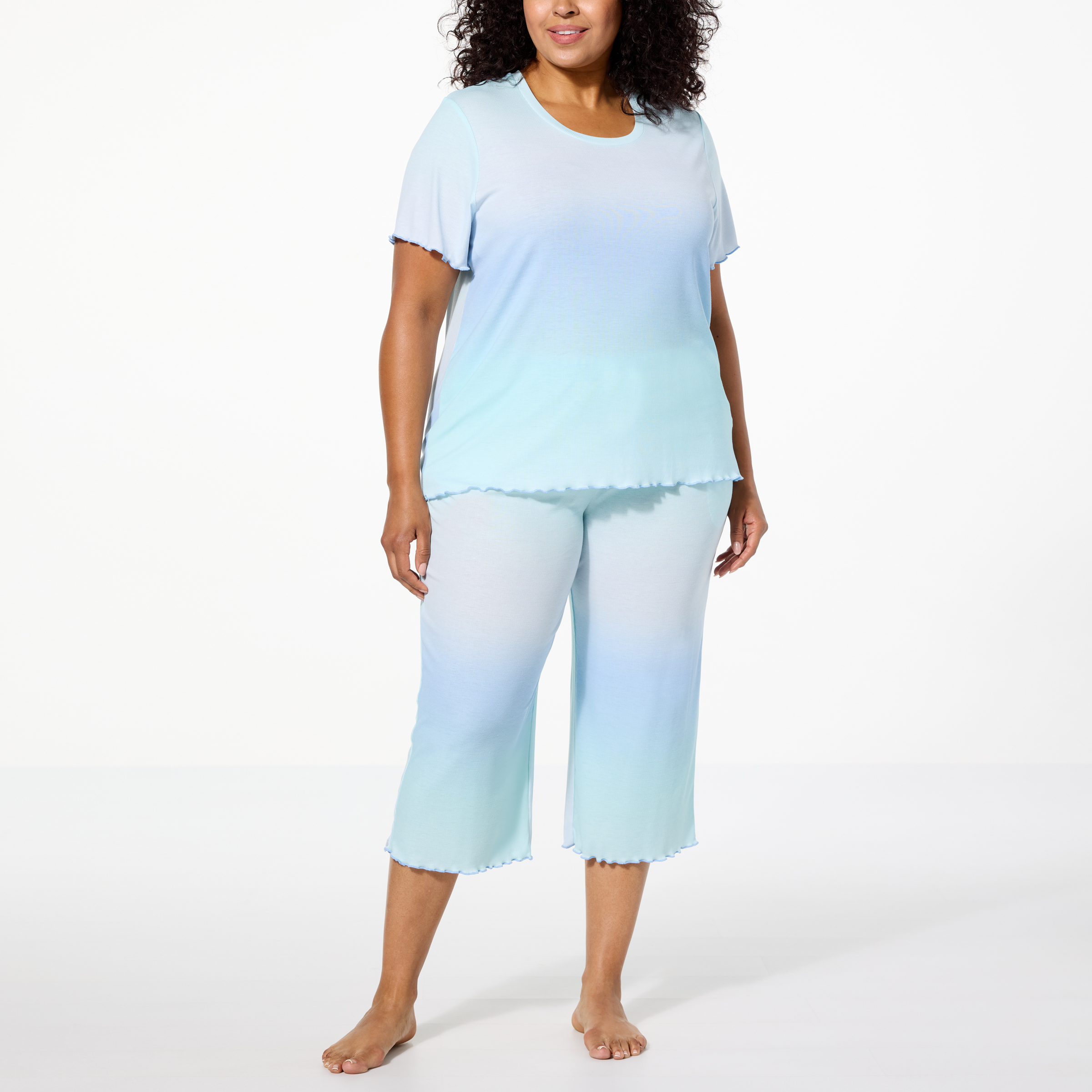 Comfort Code 2-piece So Soft Ribbed Ombre PJ Set | HSN