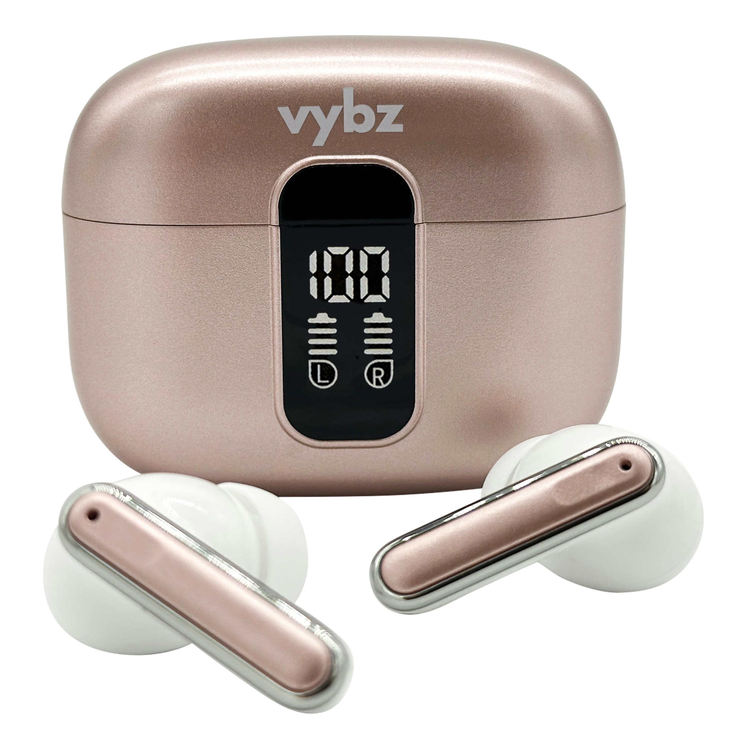 VYBZ Wireless Bluetooth Earbuds w/Quick Charge & LED Display | HSN