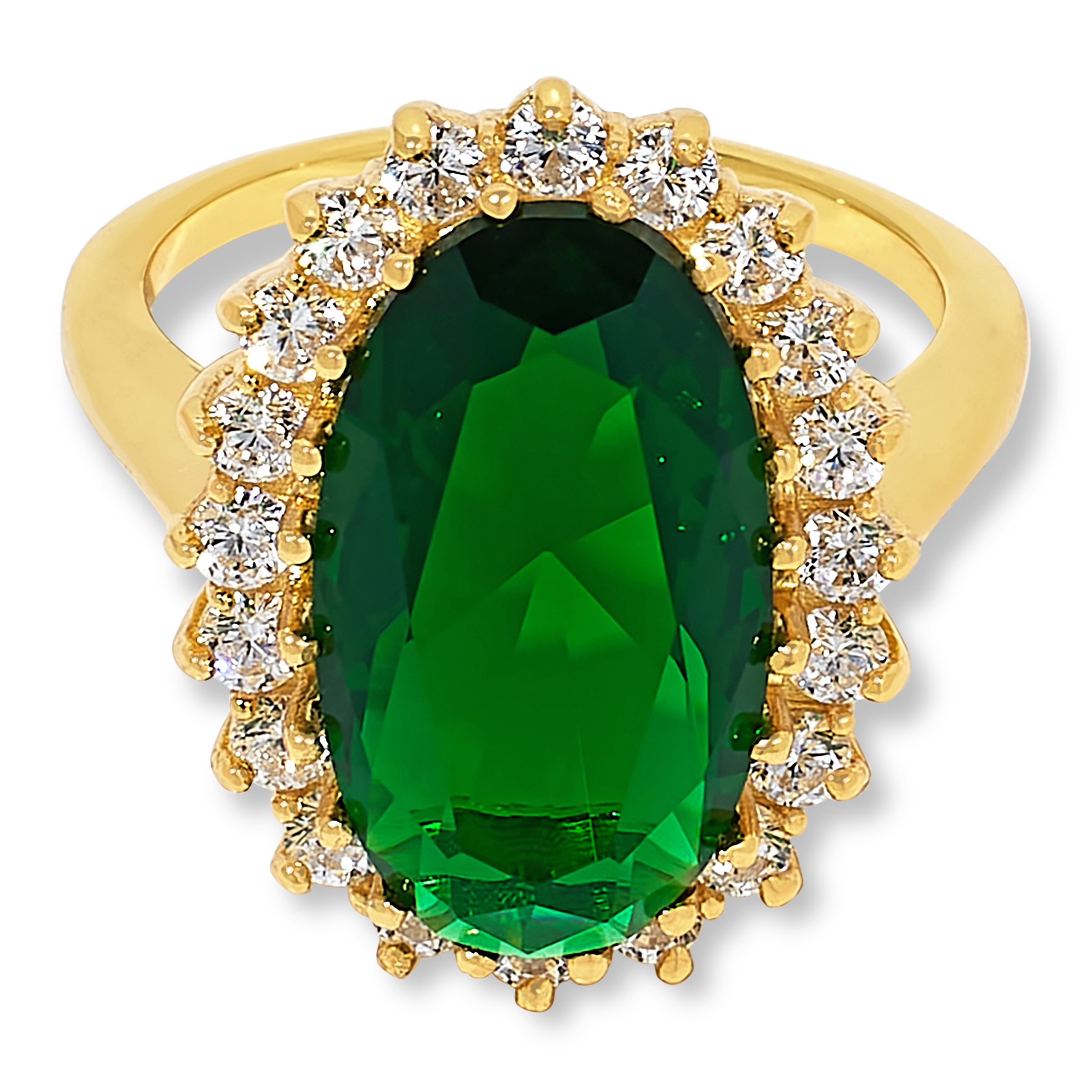 "As Is" Radiance by Absolute™ Simulated Diamond Oval Halo Ring | HSN