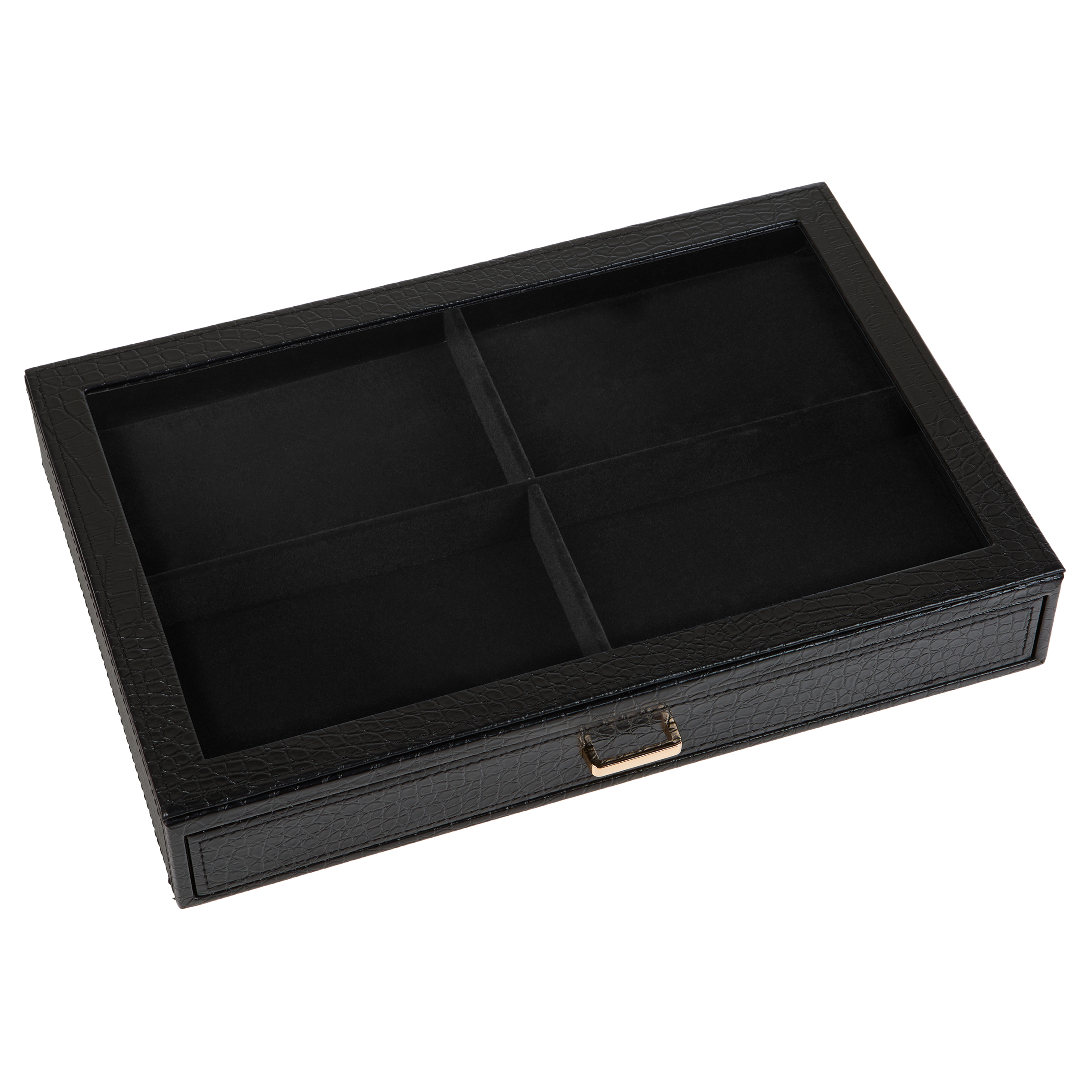 Prestige™ Croco-Embossed Single Drawer Jewelry Box - 4-Compartment | HSN