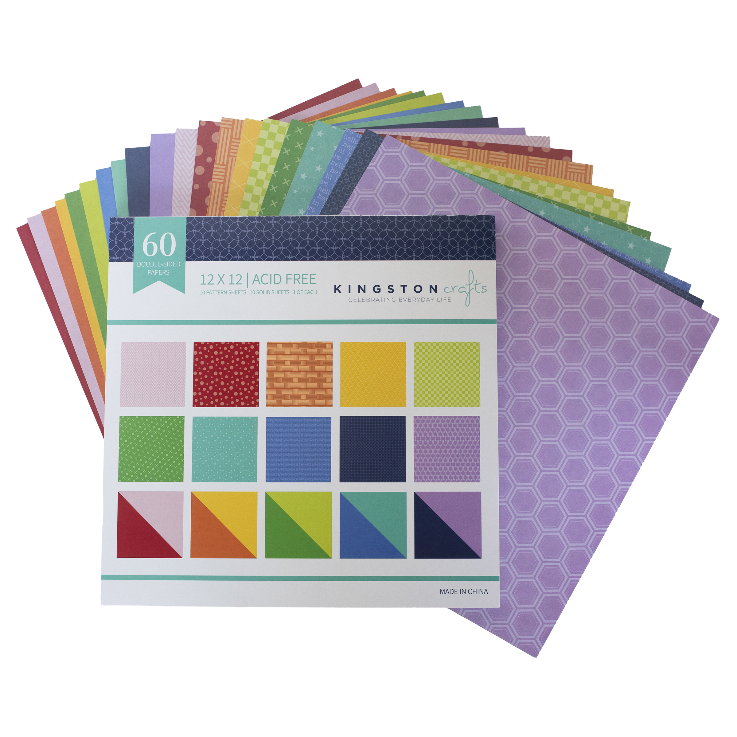 Kingston Crafts 12" x 12" Every Day Paper Pad - 60 Double-Sided Sheets ...
