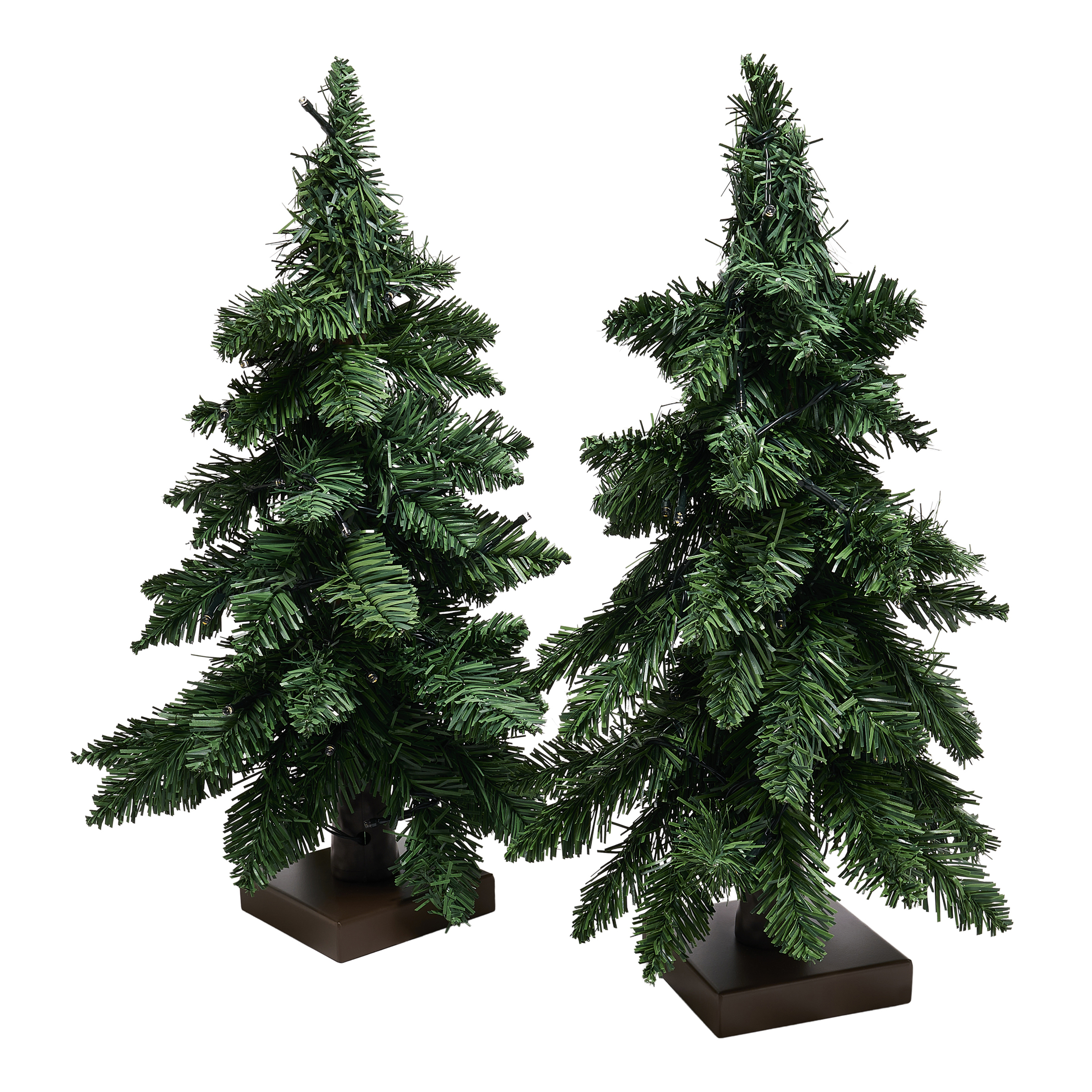 Winter Lane Set of 2 18" Downswept Trees with LED Lights | HSN
