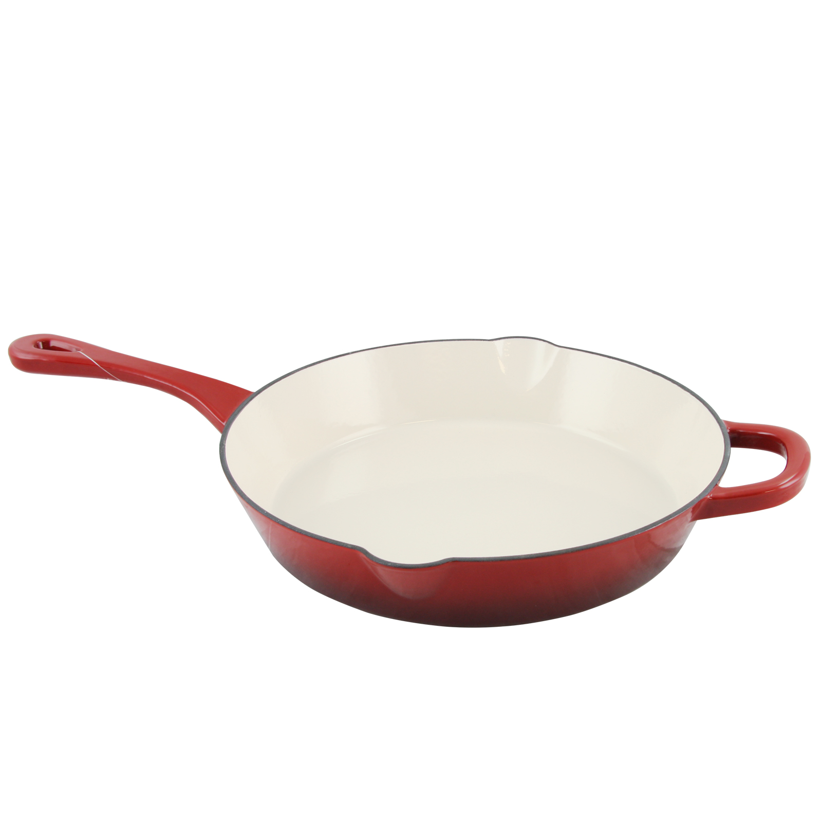 Crock Pot Zesty Flavors Enameled 12" Round Cast Iron Skillet in Scarlet ...