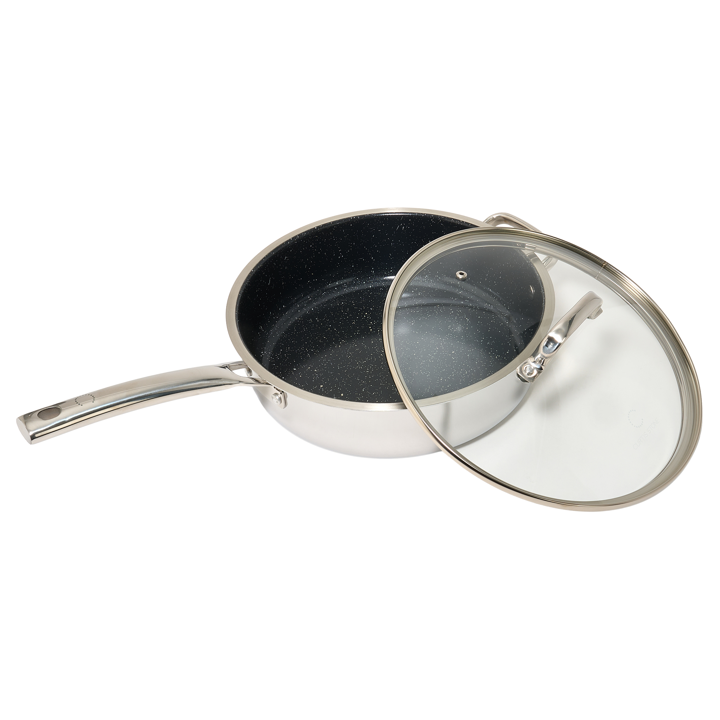 Curtis Stone Tri-Ply SS 5qt Dura-Pan Ceramic Sauté Pan with Lid | HSN
