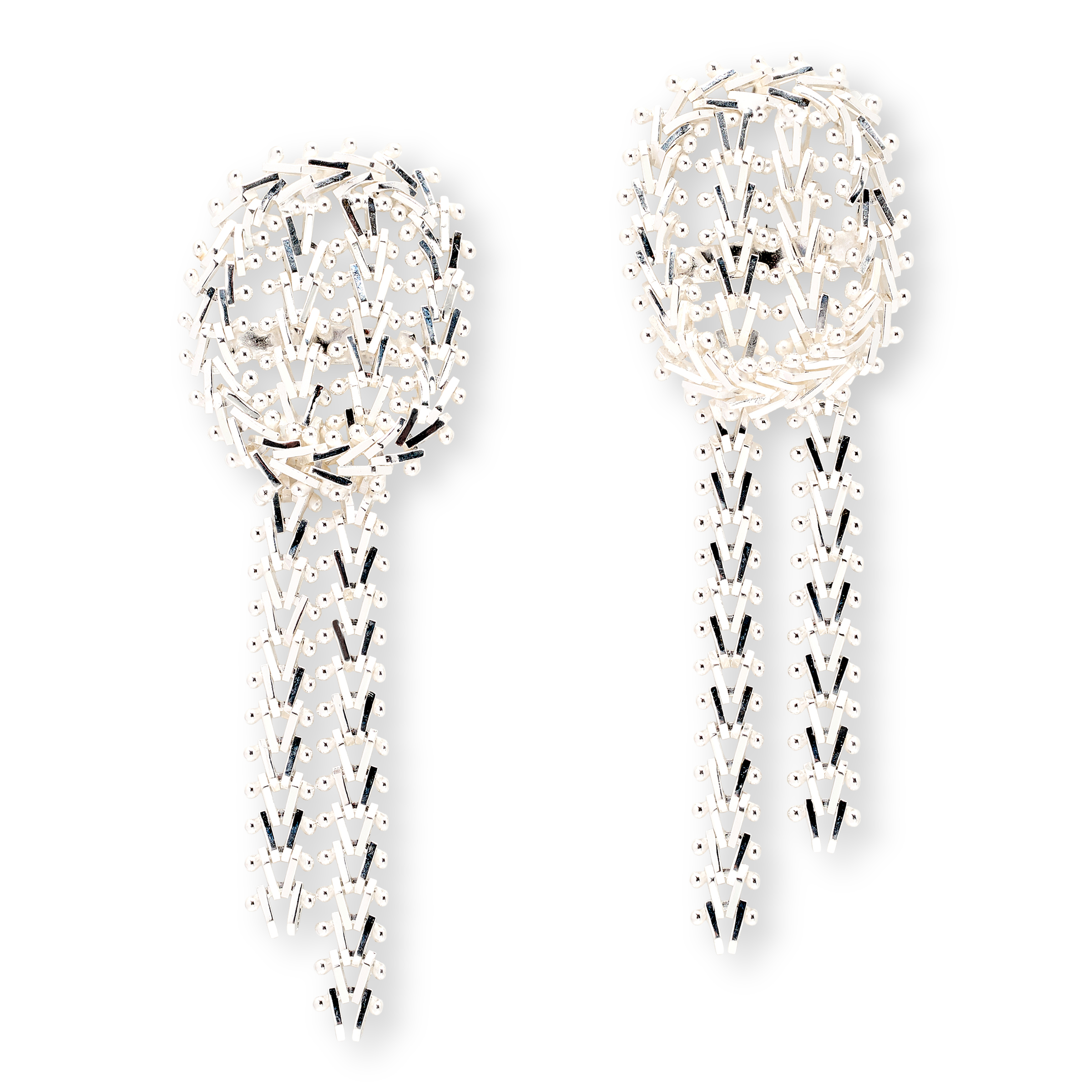 Imperial Silver Diamond-Cut Wheat Chain Fringe Earrings | HSN