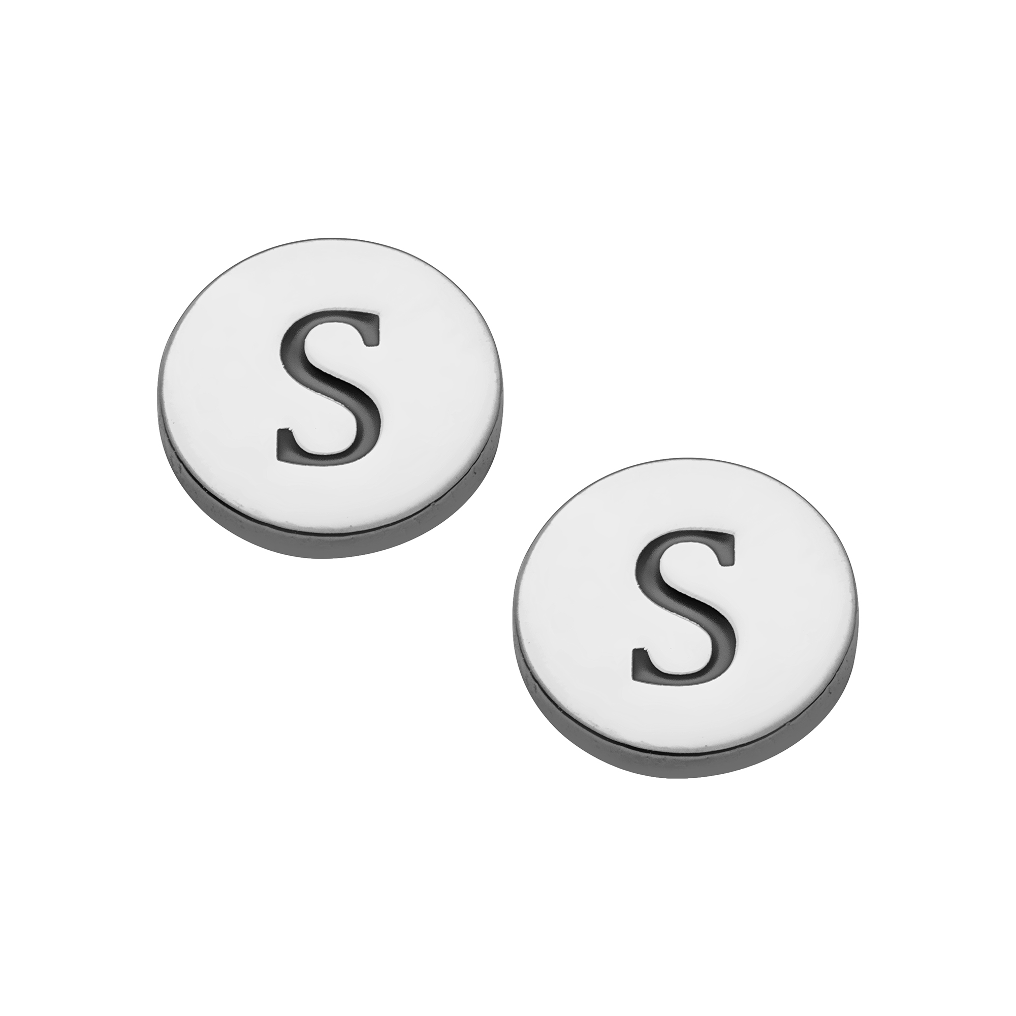 Sterling Silver Petite Engraved Initial Disc Earrings | HSN