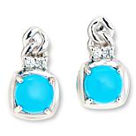 Colleen Lopez Sleeping Beauty Turquoise and White Sapphire Earrings | HSN