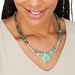 Jay King Gallery Collection Sterling Silver Parrot Wing Stone Necklace ...