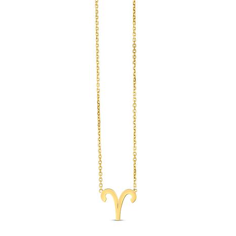 14K Yellow Gold Zodiac Sign Necklace - 10090959 | HSN
