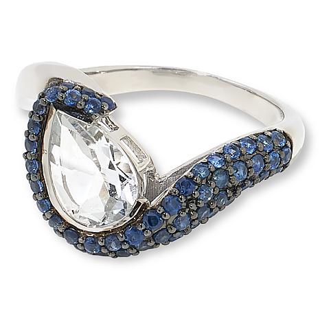 Colleen Lopez Sterling Silver White Topaz and Sapphire Ring | HSN