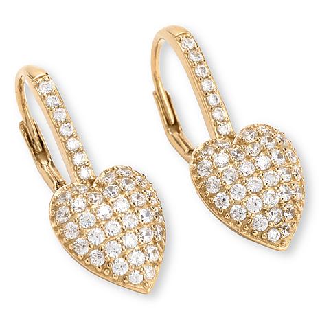 Radiance by Absolute™ 3.14ctw Pavé Heart Drop Earrings | HSN