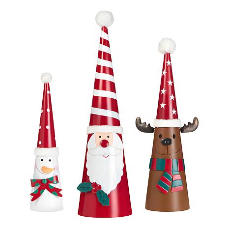 Winter Lane Christmas Iron Nesting Cones Set of 3 | HSN