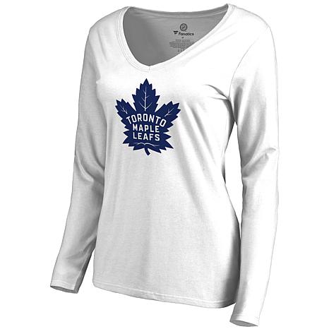 Women's Fanatics Branded White Toronto Maple Leafs Primary Logo Long ...