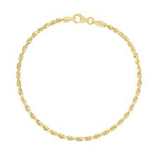 14K Yellow Gold Diamond-Cut Rope Chain Anklet - 20230476 | HSN