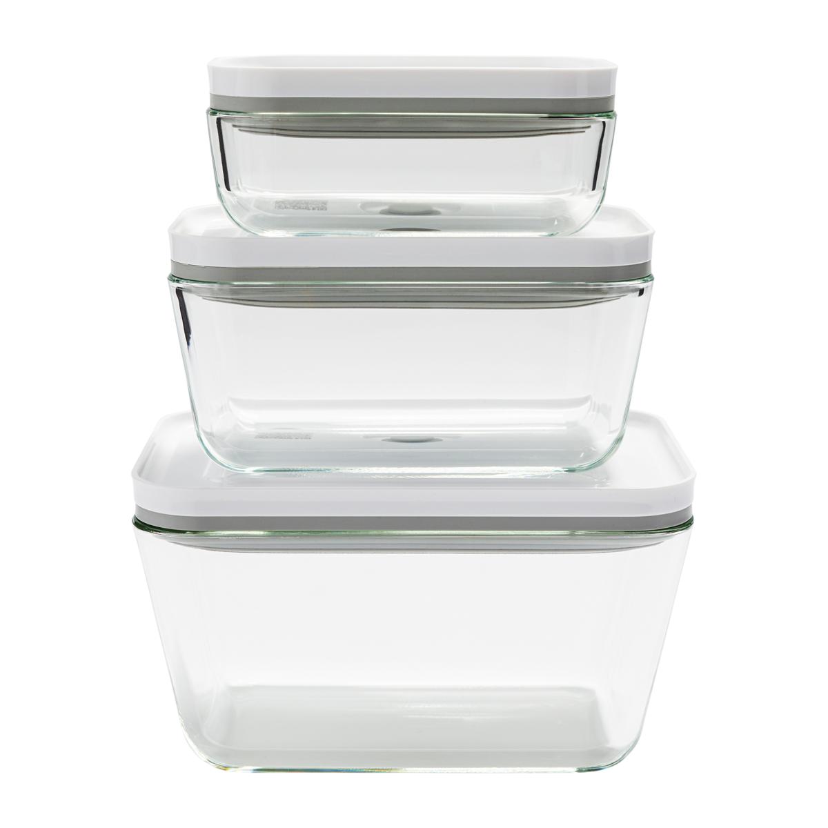 Zwilling Fresh and Save Rectangular Glass Vacuum Box 3-Piece Set | HSN