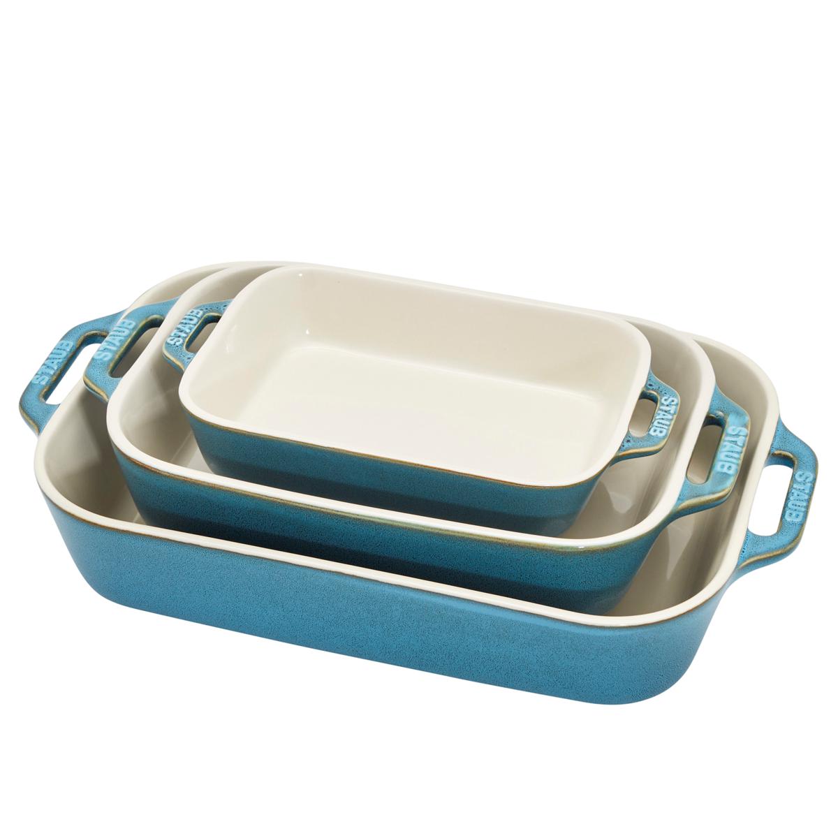Staub Ceramic 3-Piece Rectangular Baking Dish Set - 20063604 | HSN