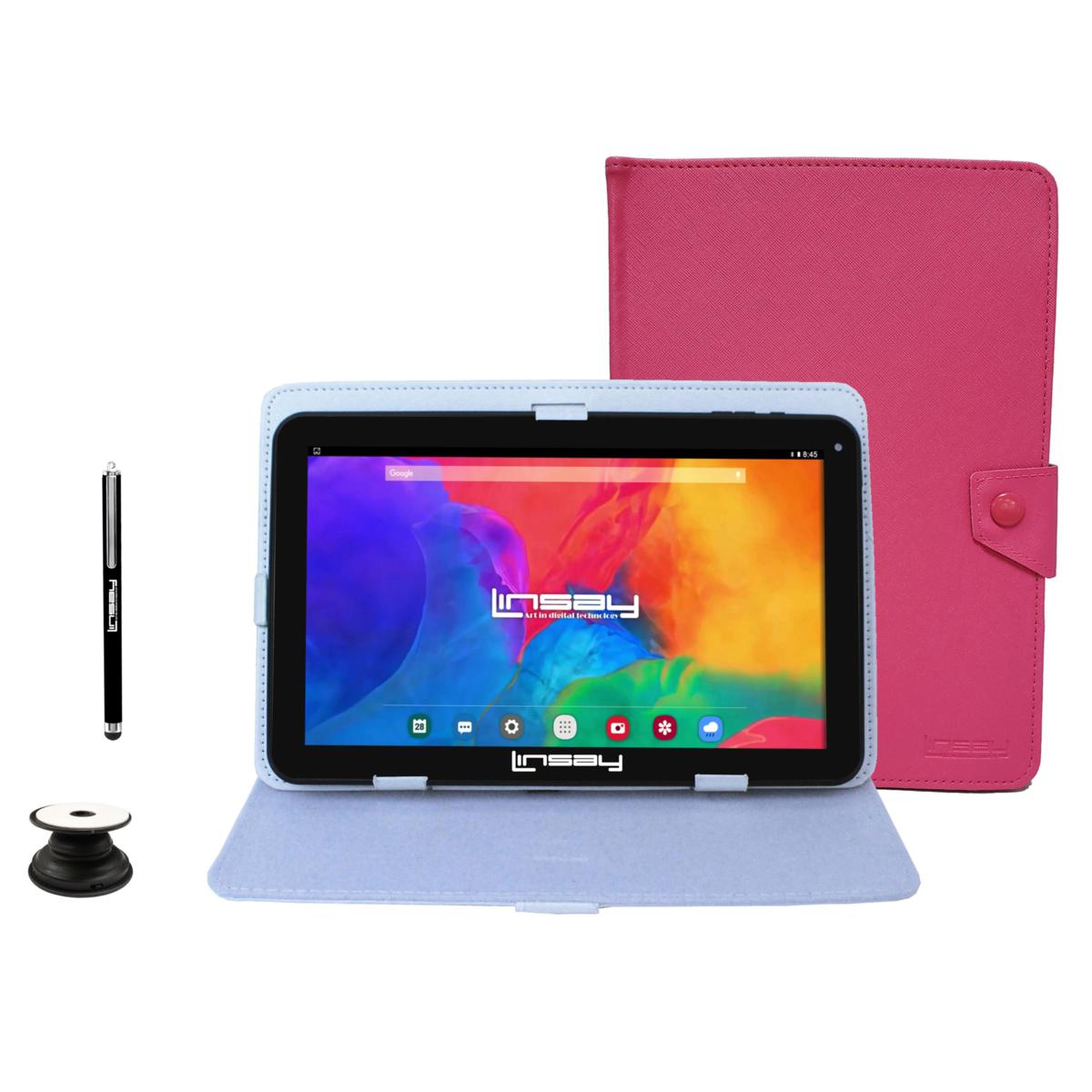 LINSAY 10.1" IPS 2GB RAM, 64GB Storage Android 13 Tablet Bundle ...