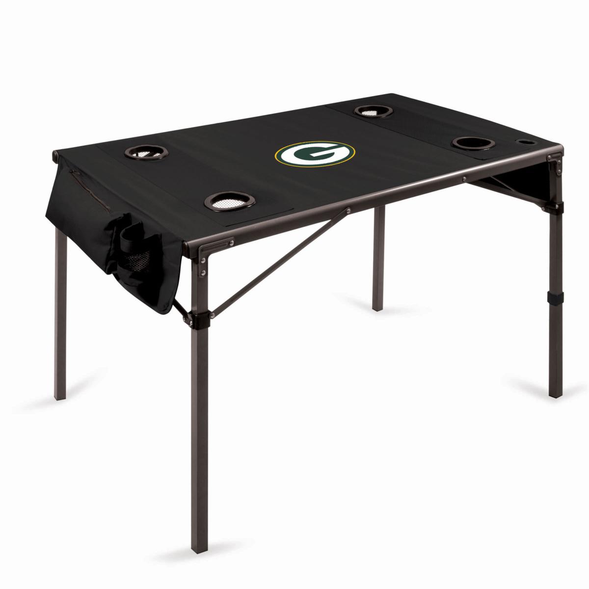 Officially Licensed NFL Black Portable Folding Travel Table - Packers | HSN