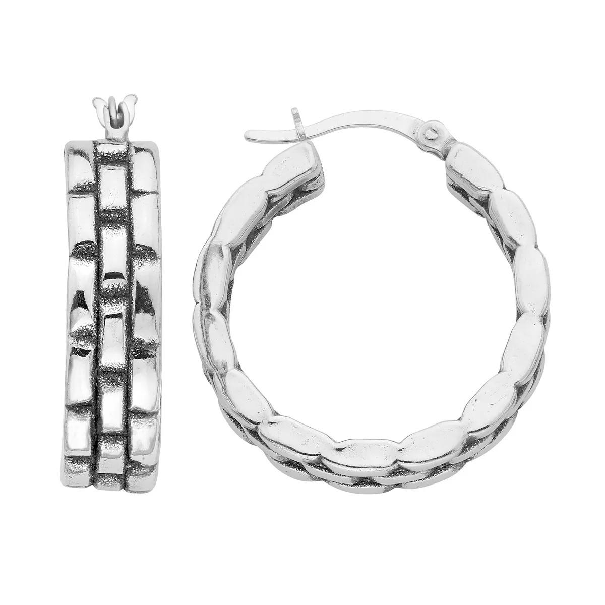A&M Sterling Silver Stacked Hoop Earrings - 20471516 | HSN