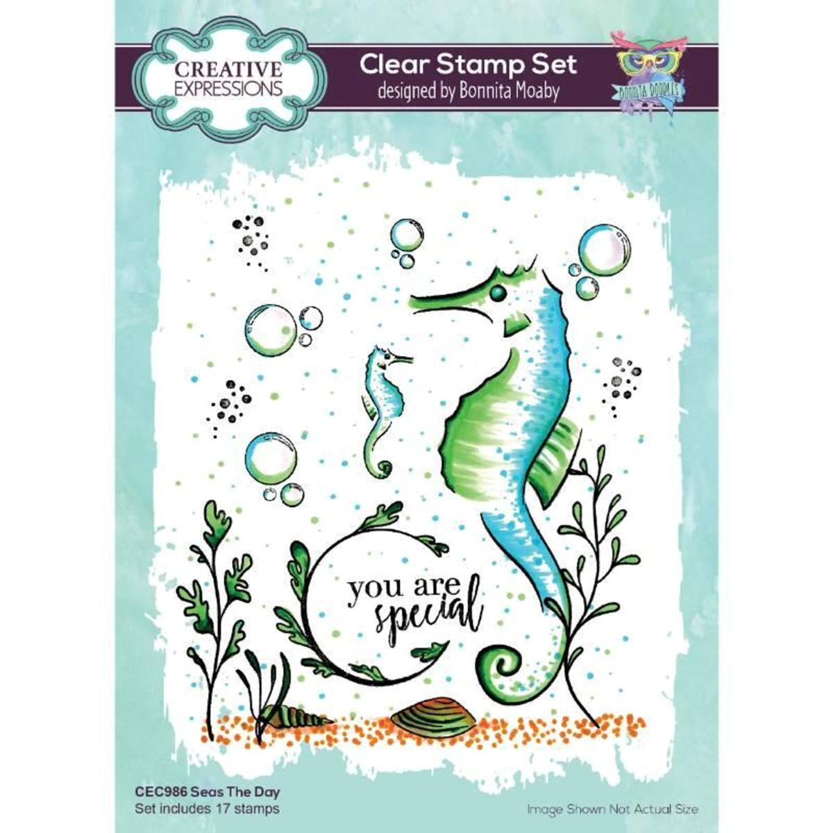 Creative Expressions Bonnita Moaby Seas The Day 6" x 8" Clear Stamp ...