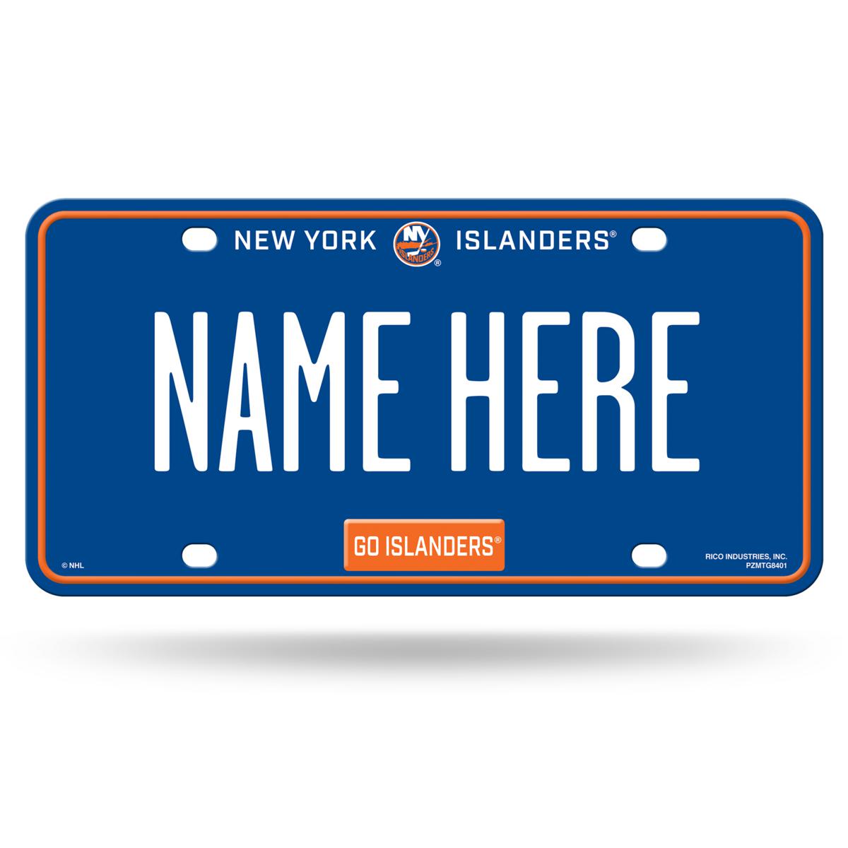 Officially Licensed NHL Personalized 12x6 Metal Auto Tag - Islanders ...