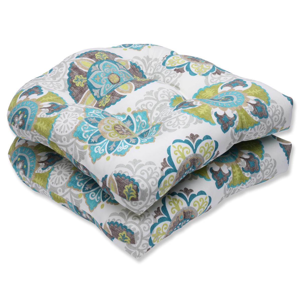 Pillow Perfect Outdoor Allodala Oasis Wicker Seat Cushion - Blue ...