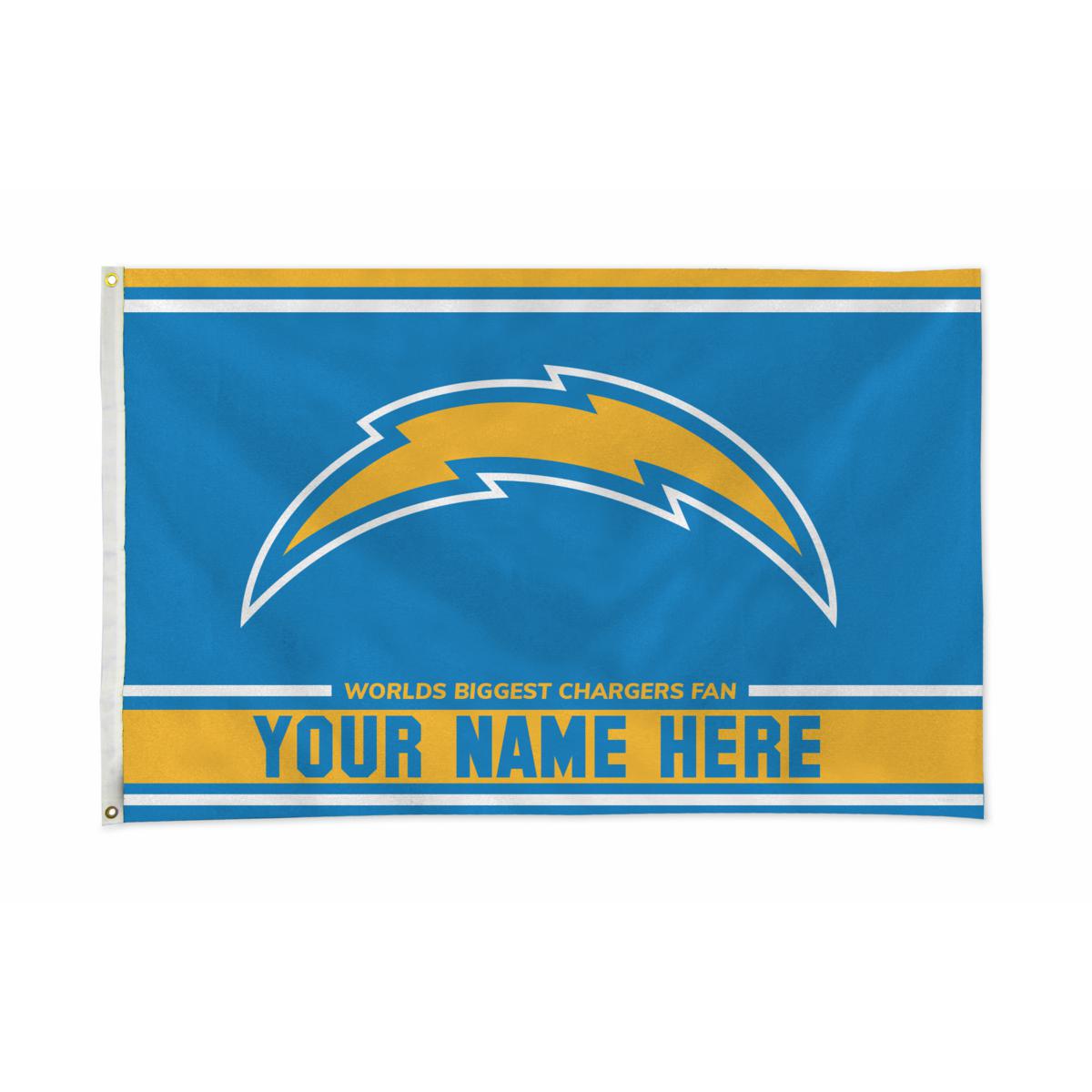 Officially Licensed NFL Los Angeles Chargers Personalized Banner Flag ...