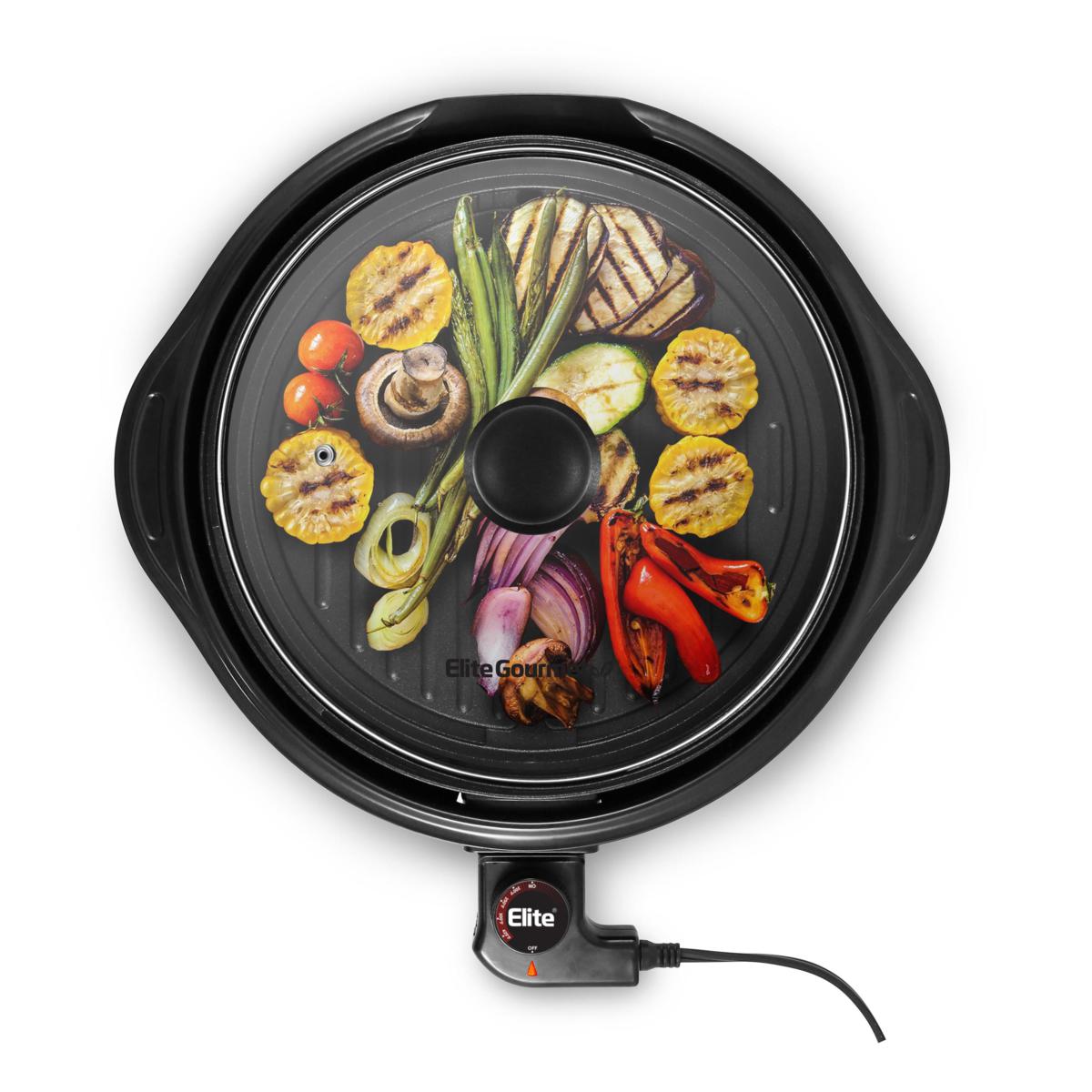 Maxi-Matic Elite Gourmet 11" Electric Indoor Grill w/ Tempered Lid | HSN