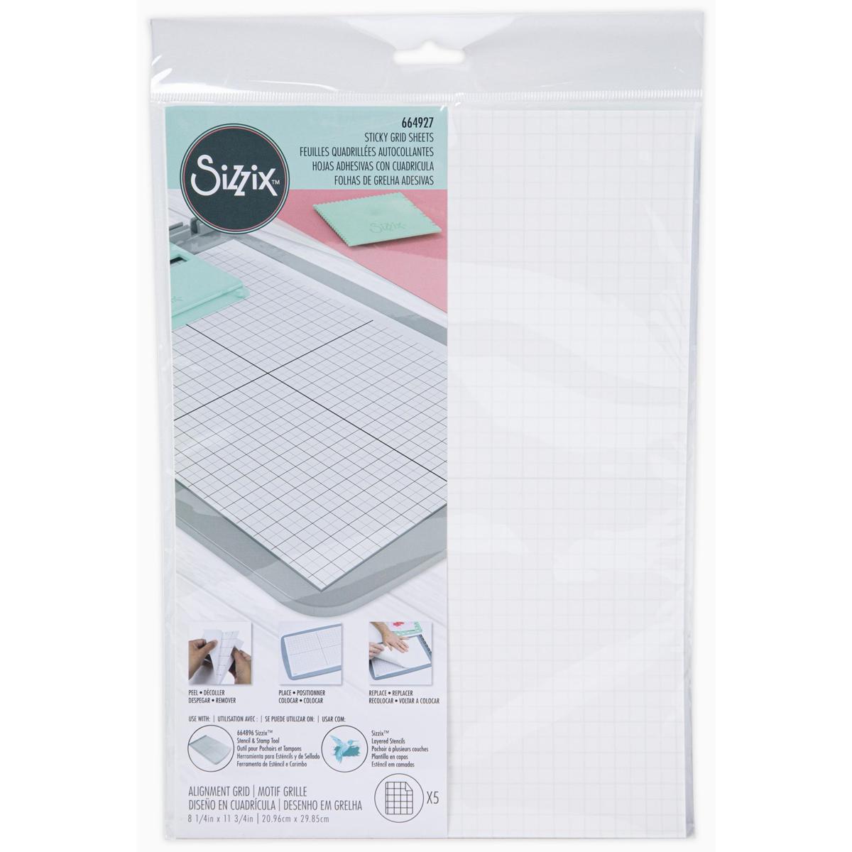 Sizzix Accessory 8.25" x 11.75" Sticky Grid Sheets 5-pack - 20736888 | HSN