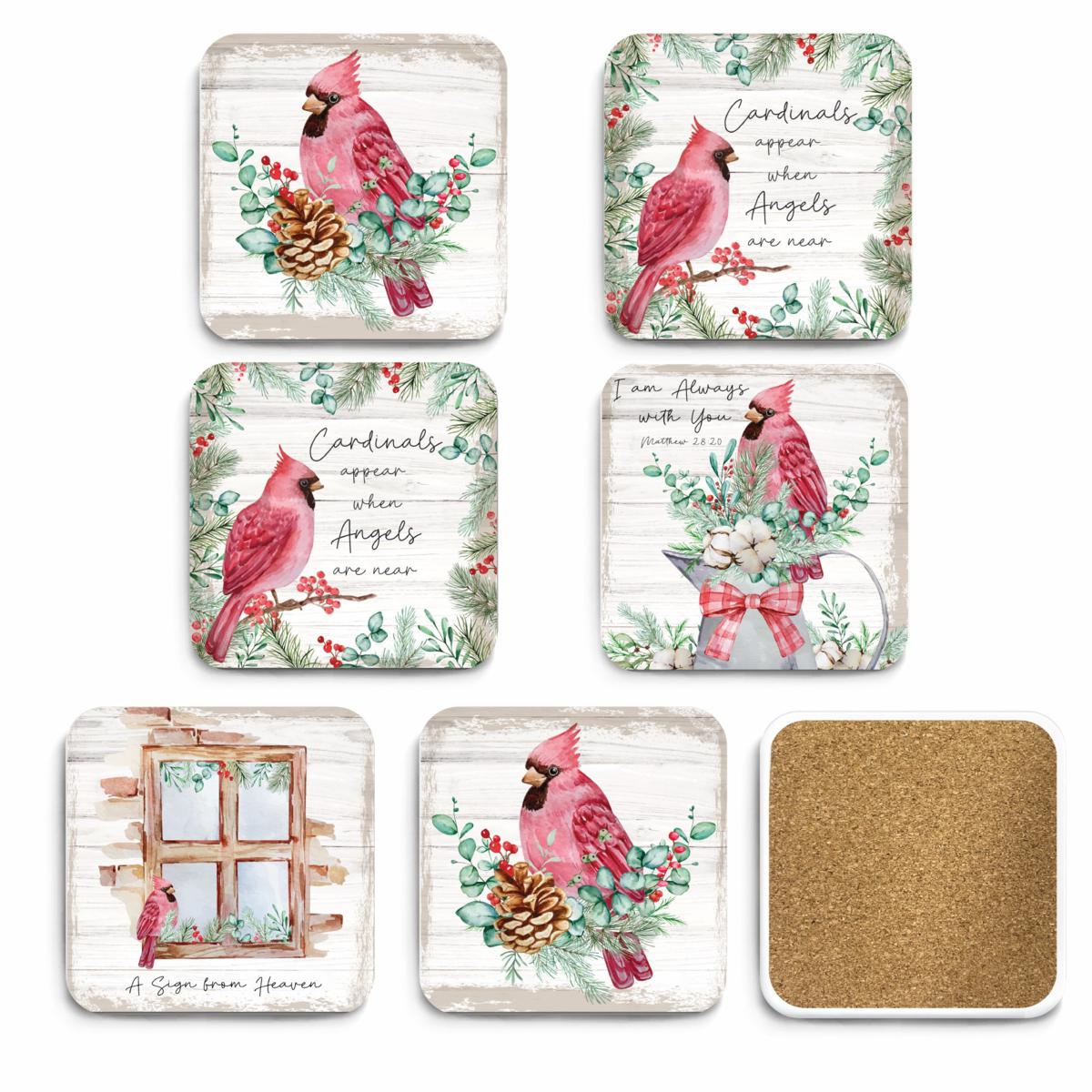 Courtside Market Pink Bird 6-piece Ceramic Coaster Set - 20749235 | HSN