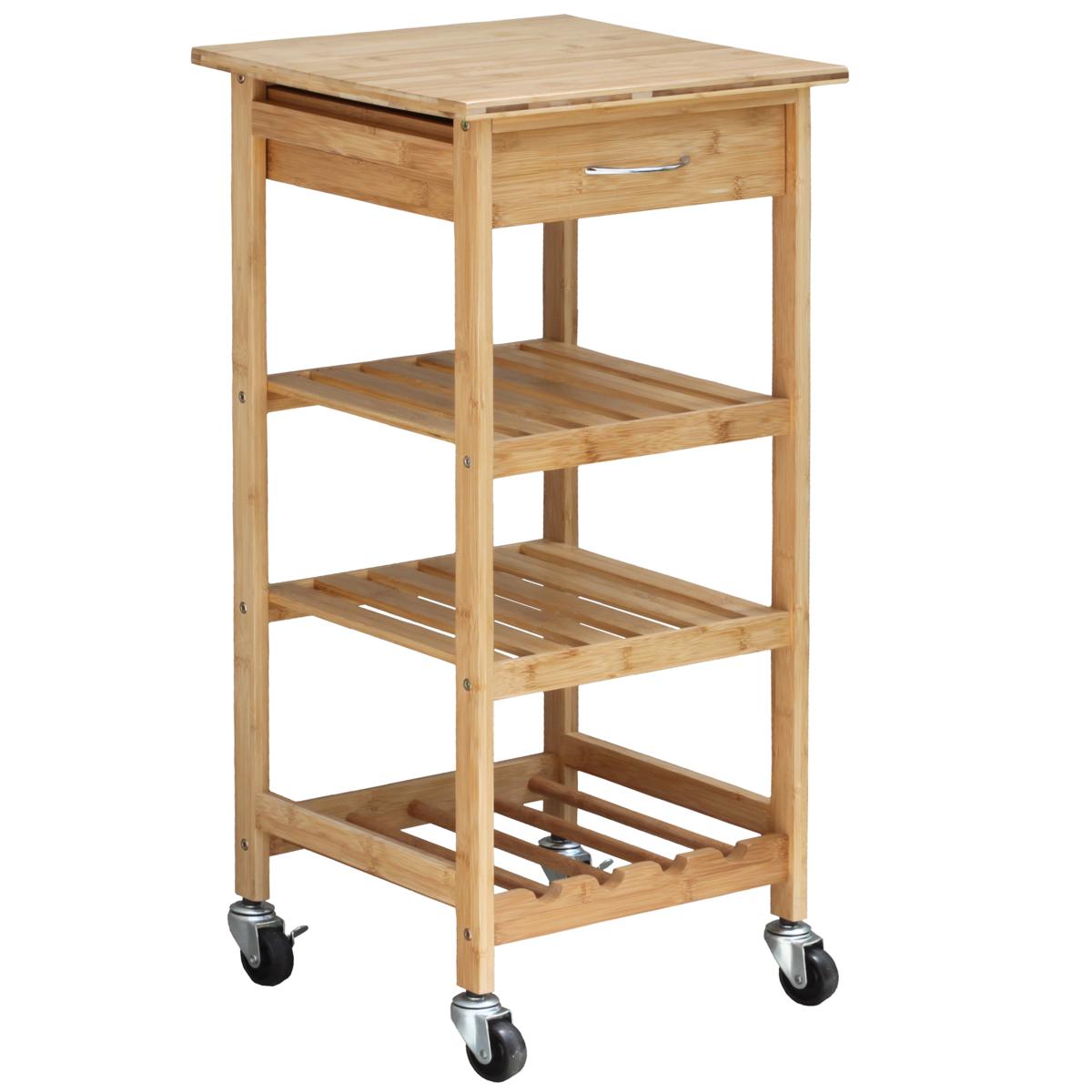 Oceanstar Bamboo Kitchen Trolley | HSN