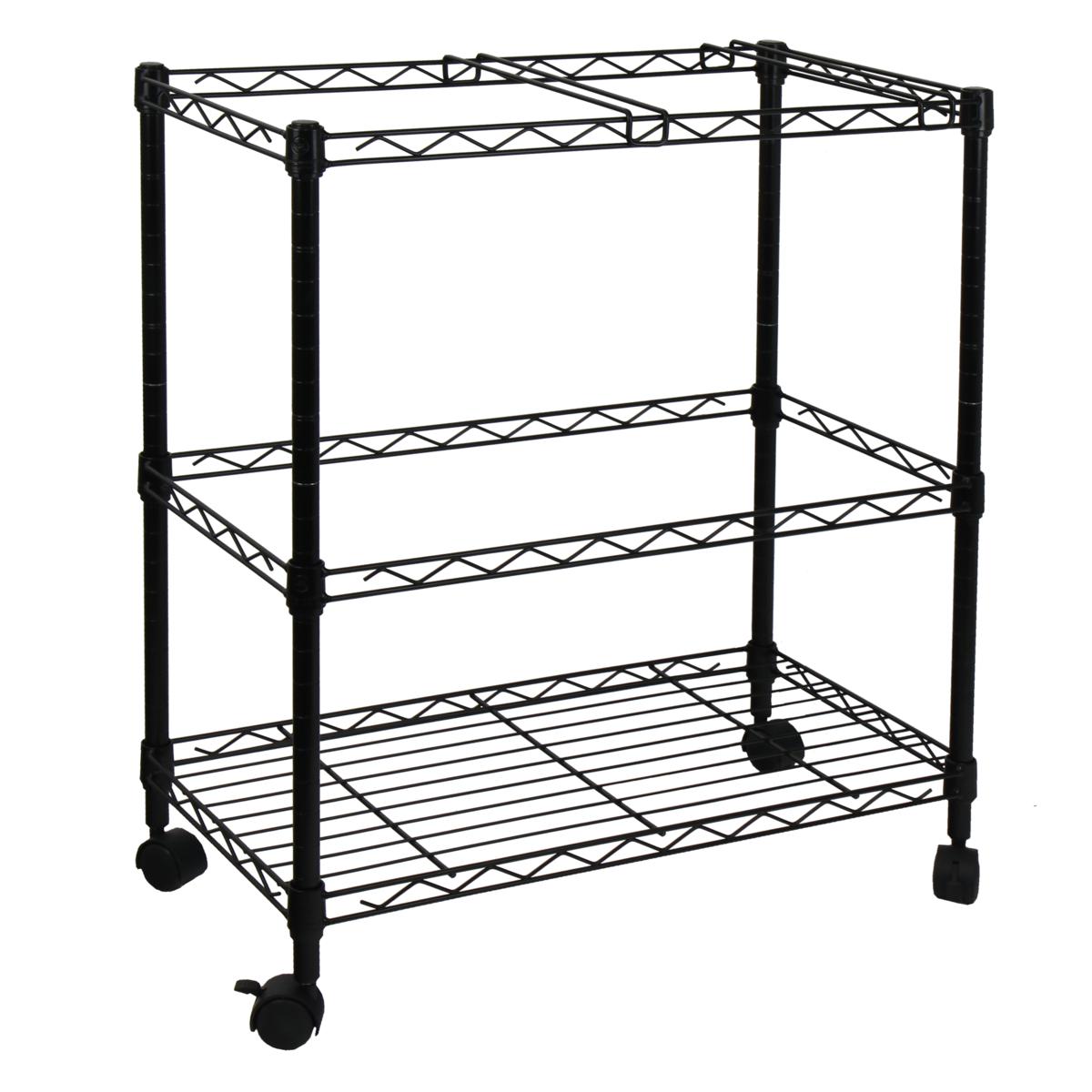 Oceanstar Portable 2 Tier Metal Rolling File Cart Black | HSN