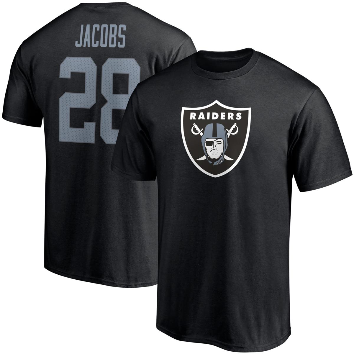 Officially Licensed NFL Men's Josh Jacobs Blk Player T-Shirt - Raiders ...