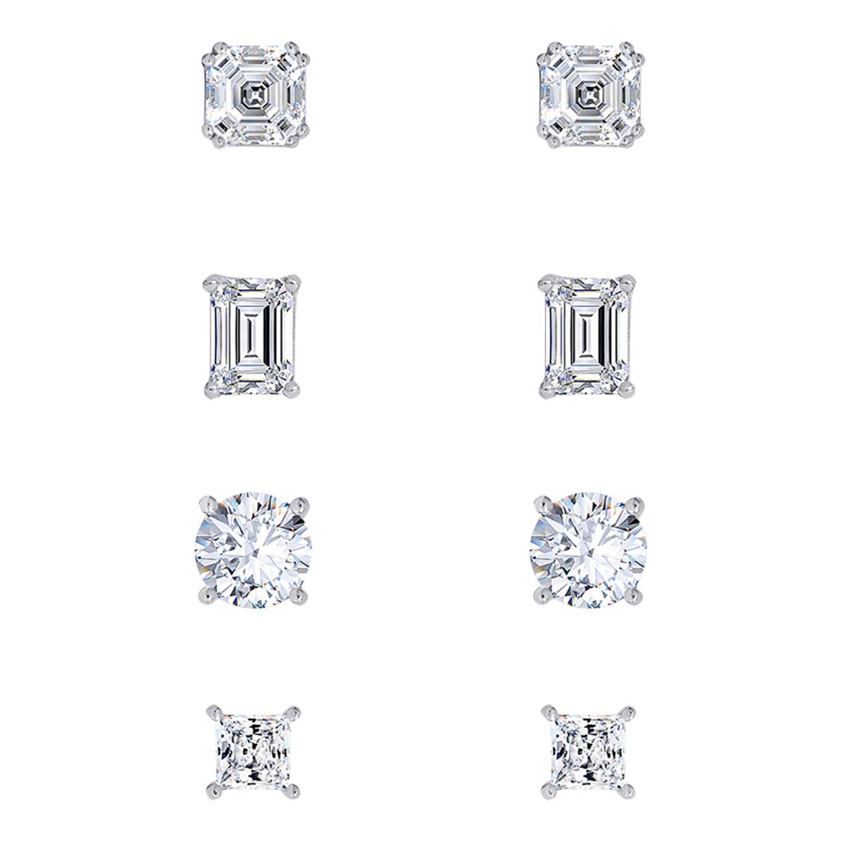 Radiance by Absolute™ 13.78ctw Mixed-Cut Solitaire Earrings 4pc Set | HSN