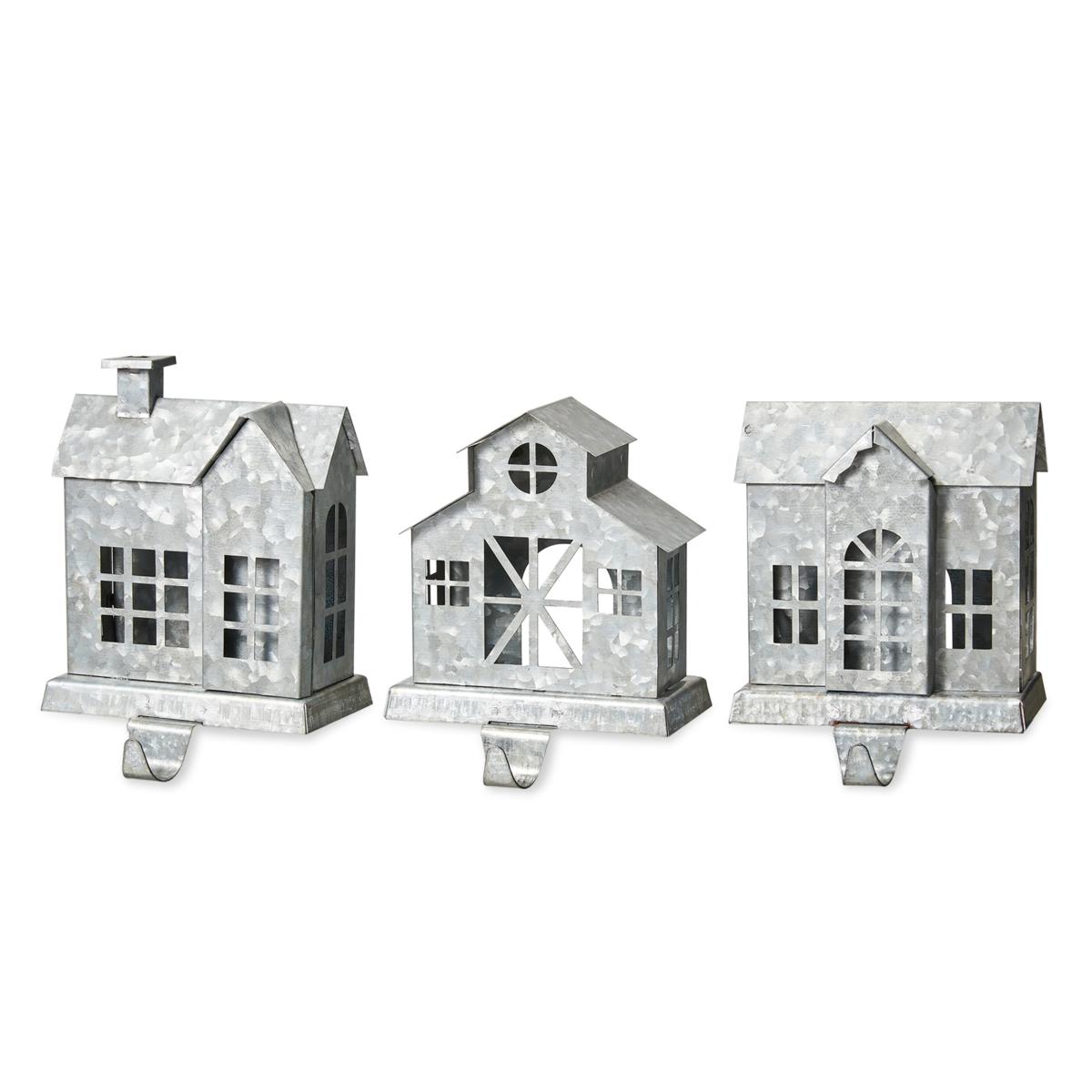 Glitzhome 3-pc 7" Galvanized House Stocking Holders | HSN
