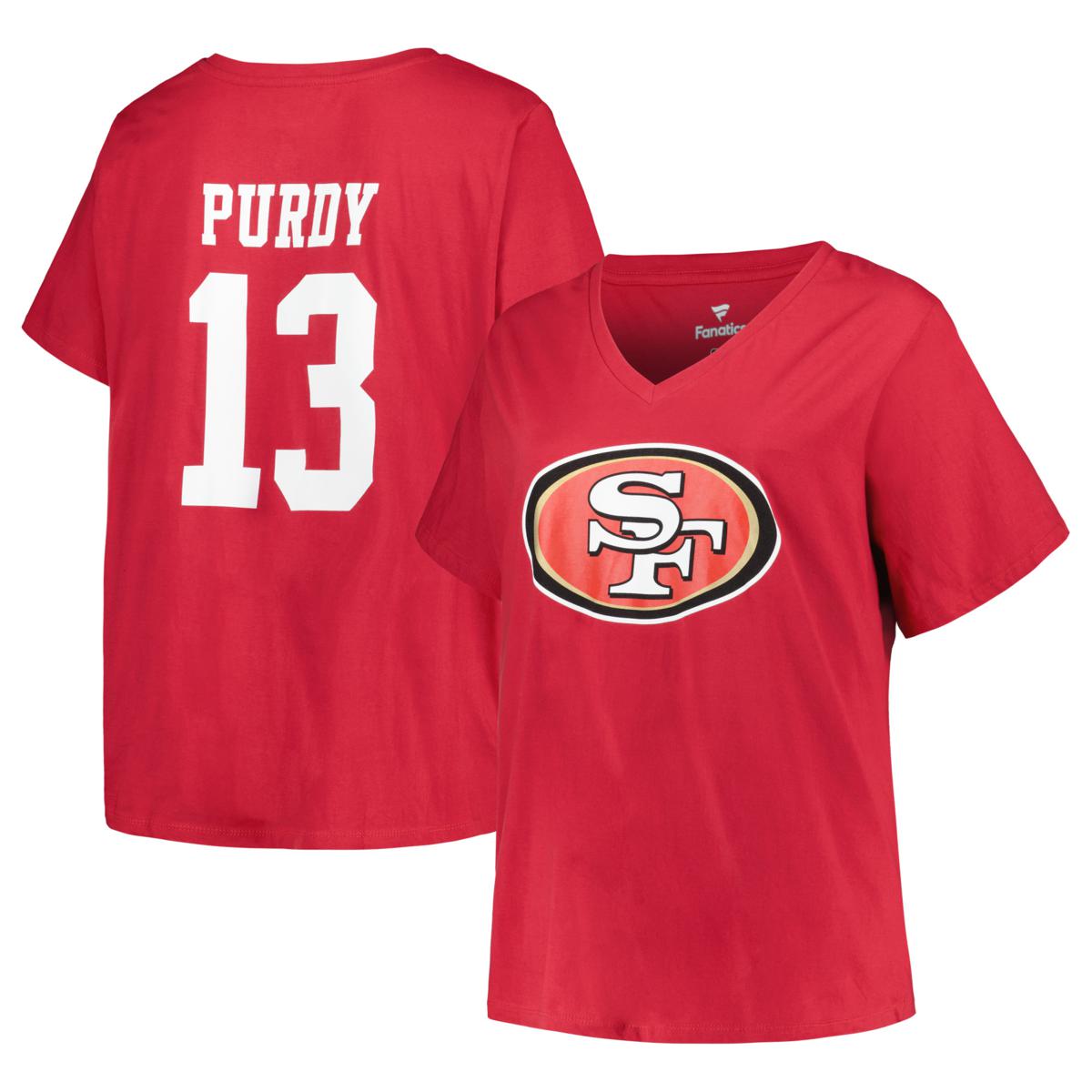 Women's Fanatics Brock Purdy Scarlet San Francisco 49ers Plus Size ...