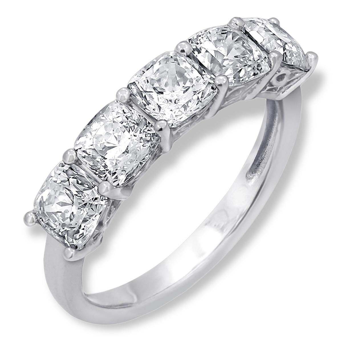Radiance by Absolute™ 5.78ctw Simulated Diamond Square 5-Stone Ring | HSN