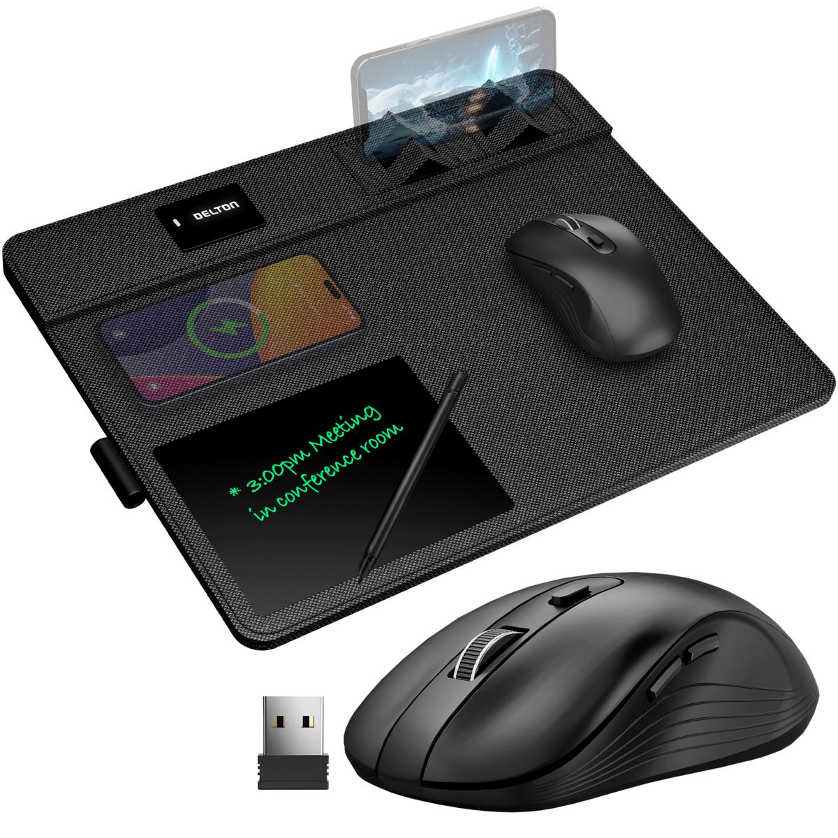Delton Wireless Charger + Digital Notepad Mouse Pad w/ Wireless Mouse ... Delton Wireless Charger + Digital Notepad Mouse Pad w/ Wireless Mouse ...