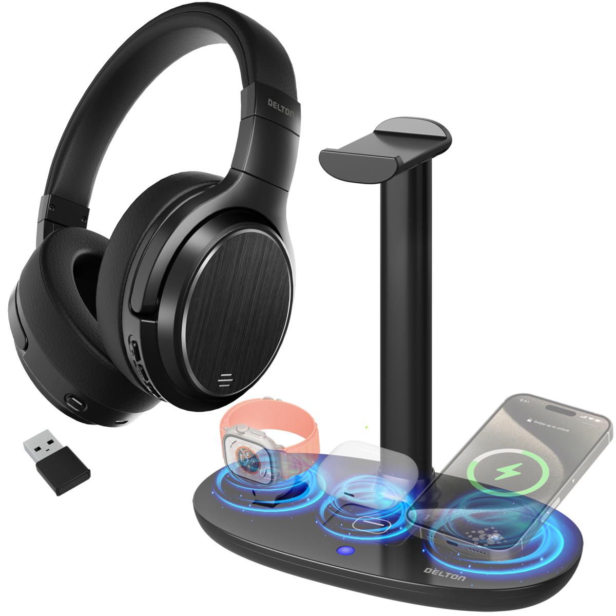 Delton 15W Wireless Fast-Charging Headset Stand and D101 Headset | HSN