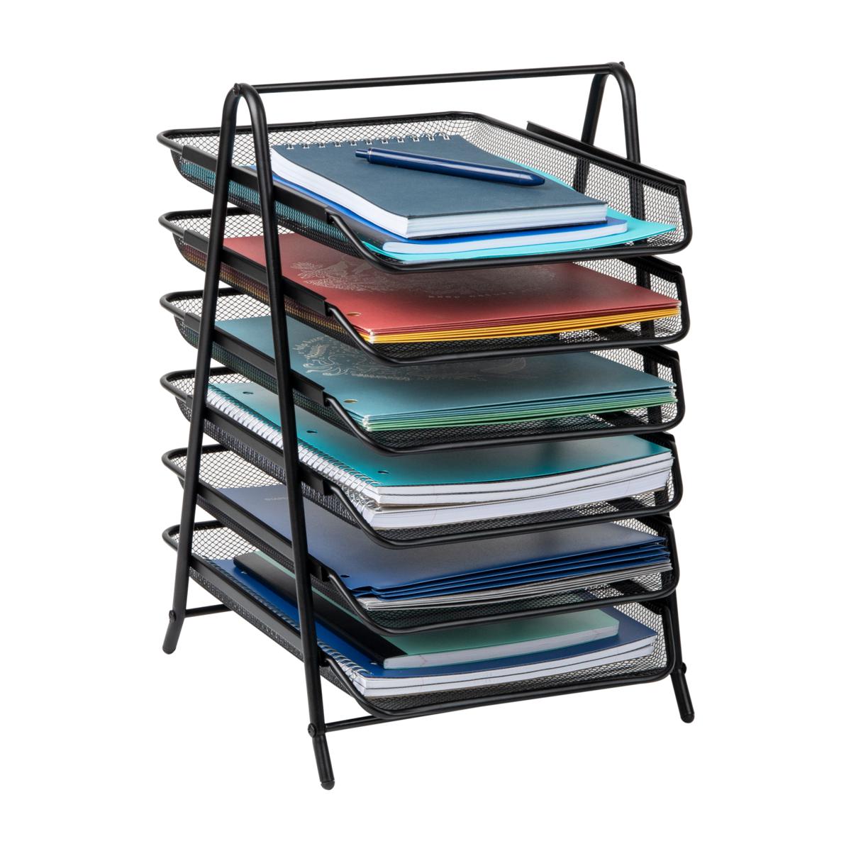 Mind Reader 6-Tier Paper Tray Desktop Organizer File Storage Metal | HSN