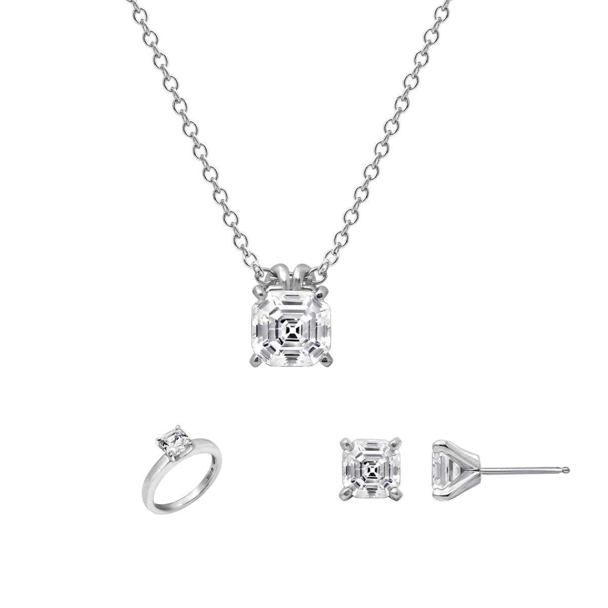 Radiance by Absolute™ Asscher Cut Pendant, Earrings and Ring Set | HSN