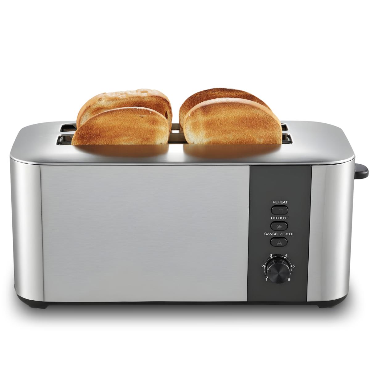 Elite Cuisine 4-Slice Stainless Steel Long Slot Toaster | HSN
