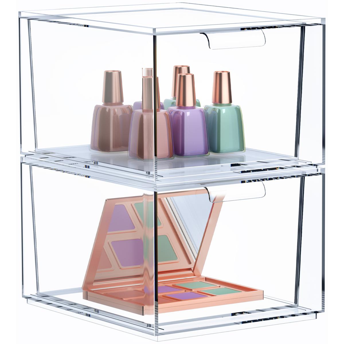Sorbus 2-Pk Stackable Makeup Organizer | HSN