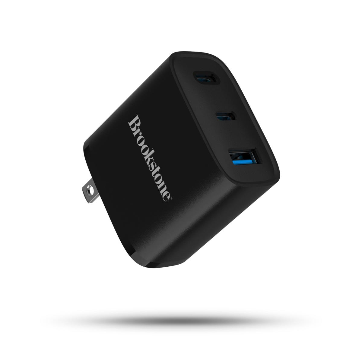 Brookstone 3-Port PD 40W Wall Charger - 2 USB-C, 1 USB-A | HSN